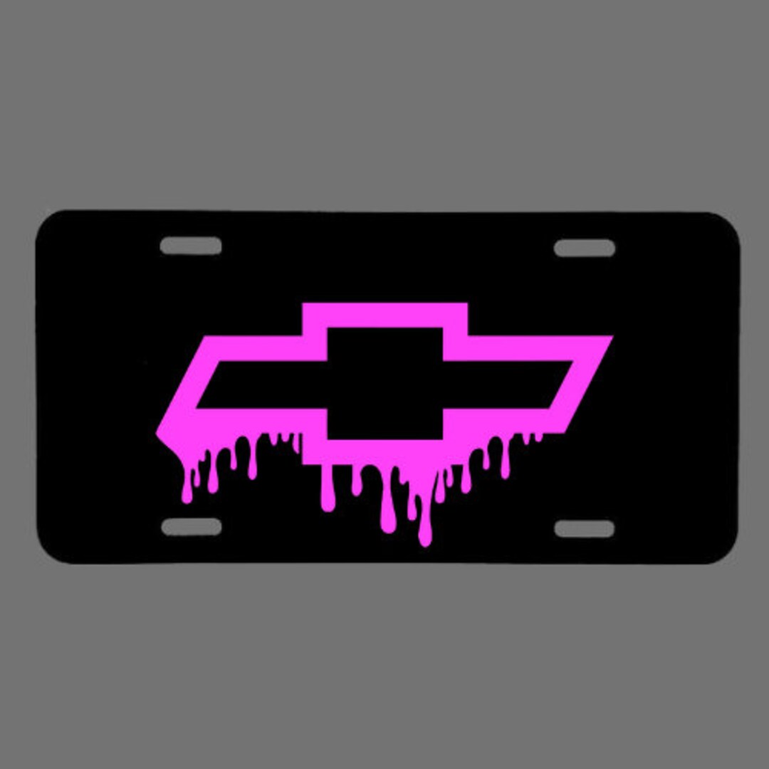 Drippy Chevy Logo License Plate - Etsy