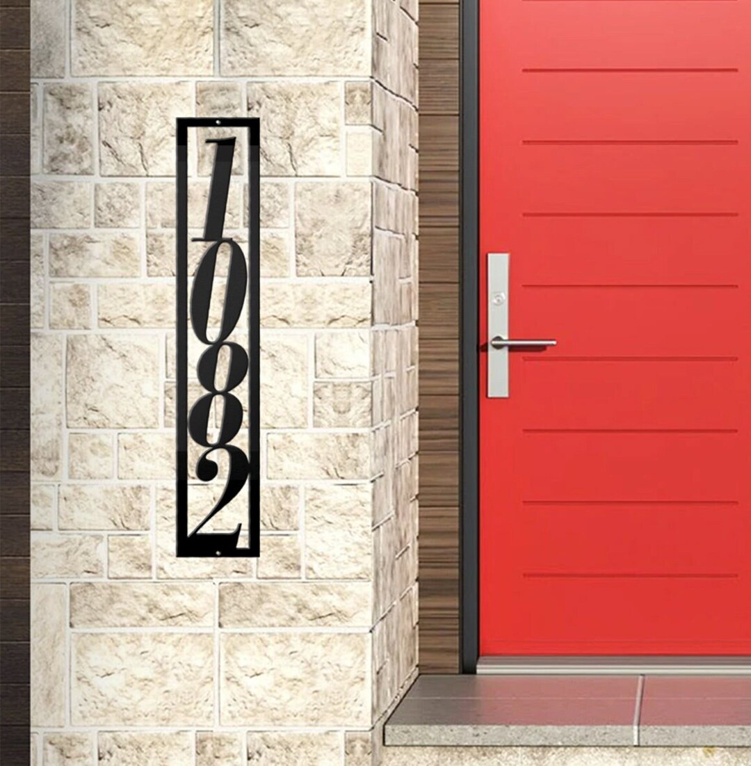 Vertical House Numbers, Address Sign, Modern House Numbers, House ...