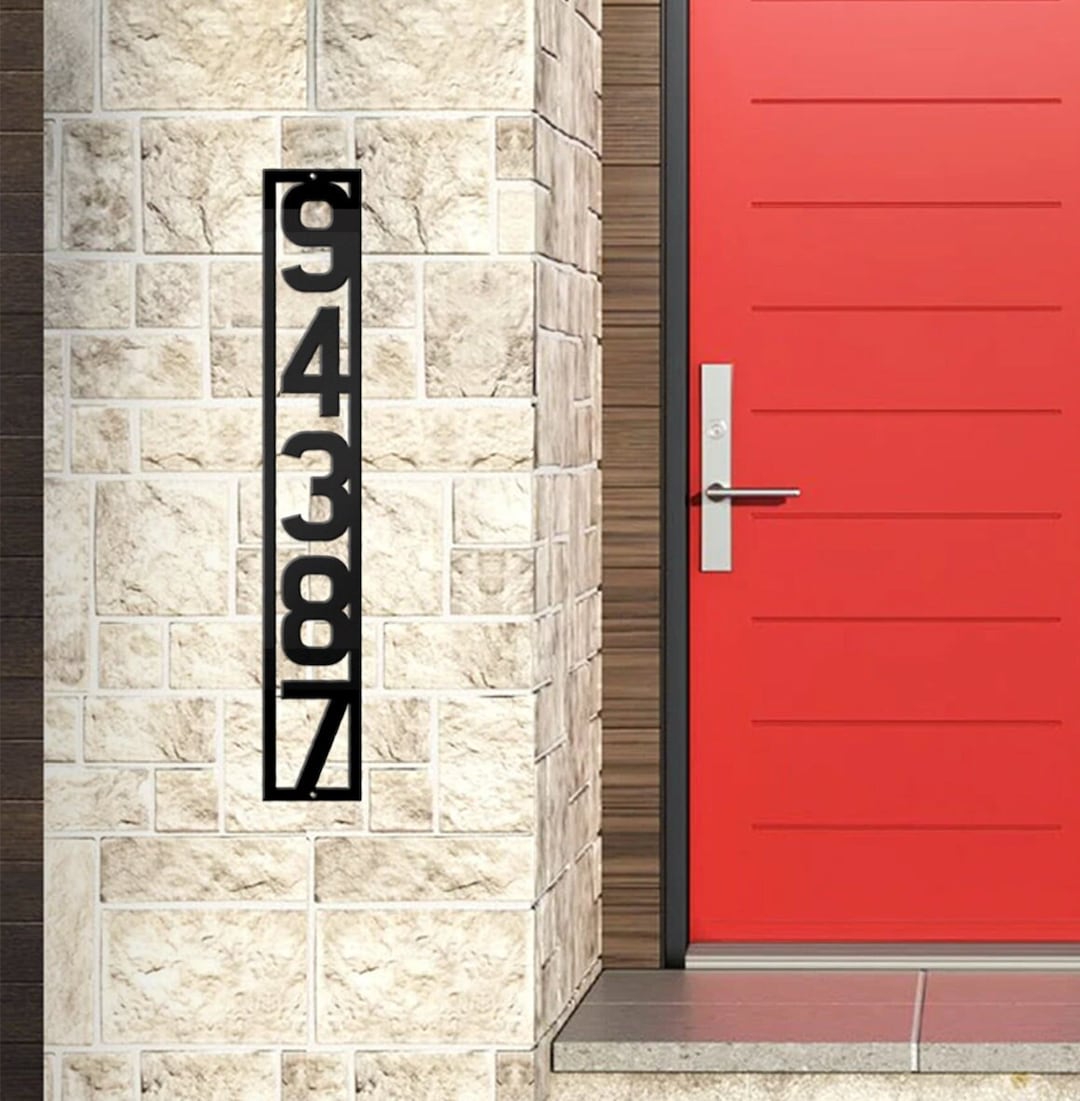 Vertical House Numbers, Address Sign, Modern House Numbers, House ...