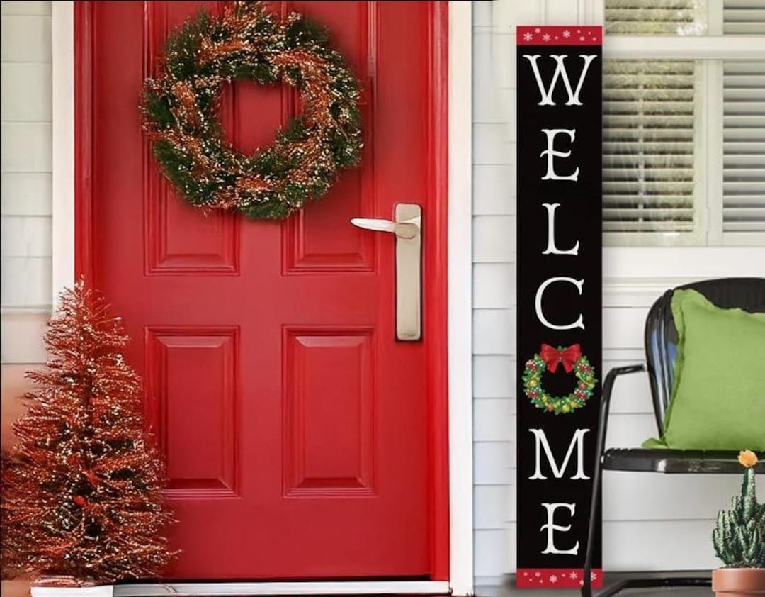 Christmas Welcome Sign - Christmas Decoration, Festive Farmhouse Decor ...