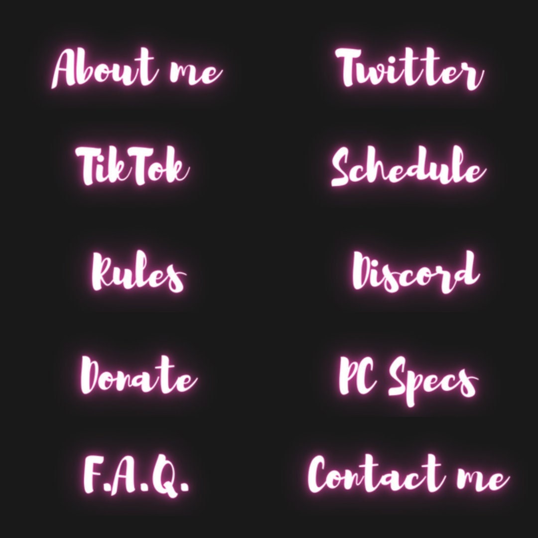 Neon Pink Panels for Twitch - Etsy