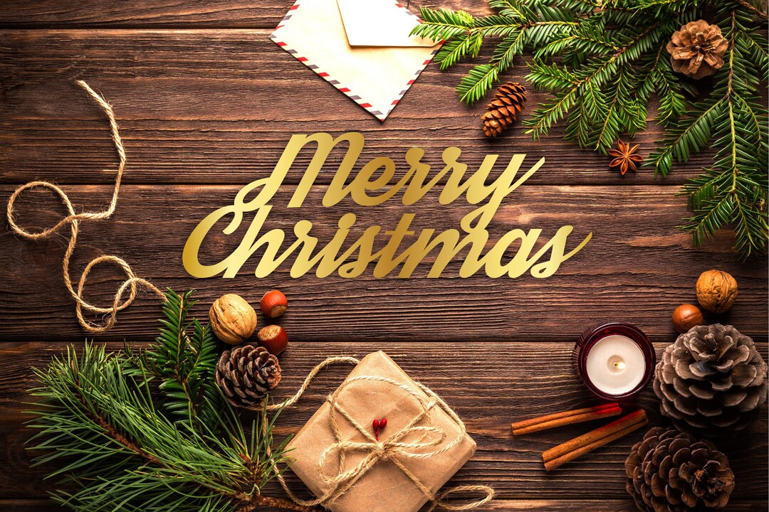 Merry Christmas Name Sign Christmas Wall Decor Christmas Party Decor ...