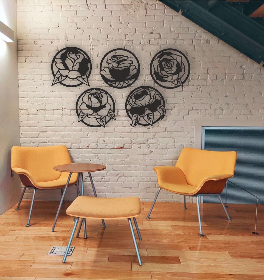 Metal Rose Wall Decor Metal Rose Wall Art Metal Wall Decor Metal Wall ...