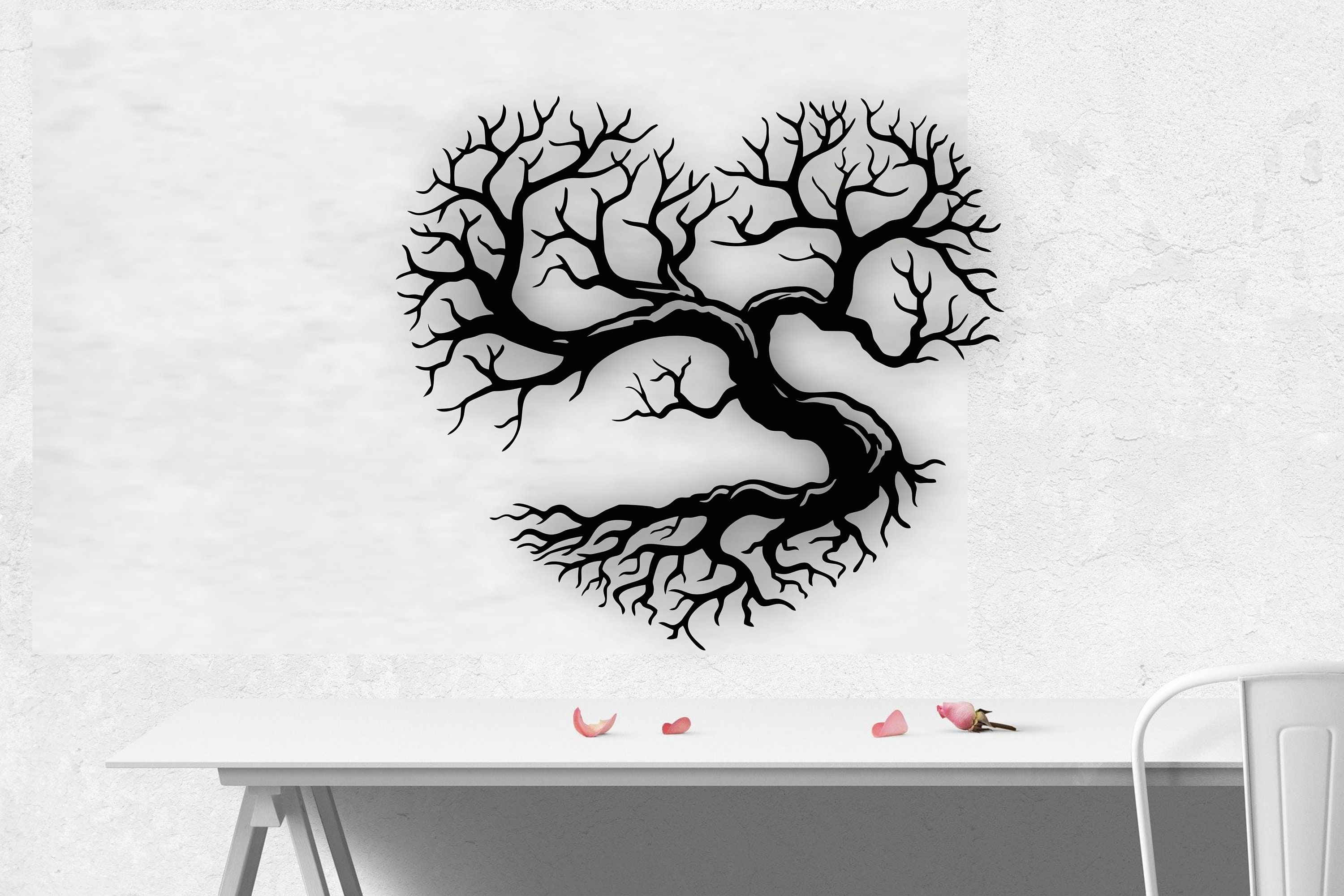 Tree With Heart Silhouette Wall Decor Tree Wall Decor Heart Wall Decor