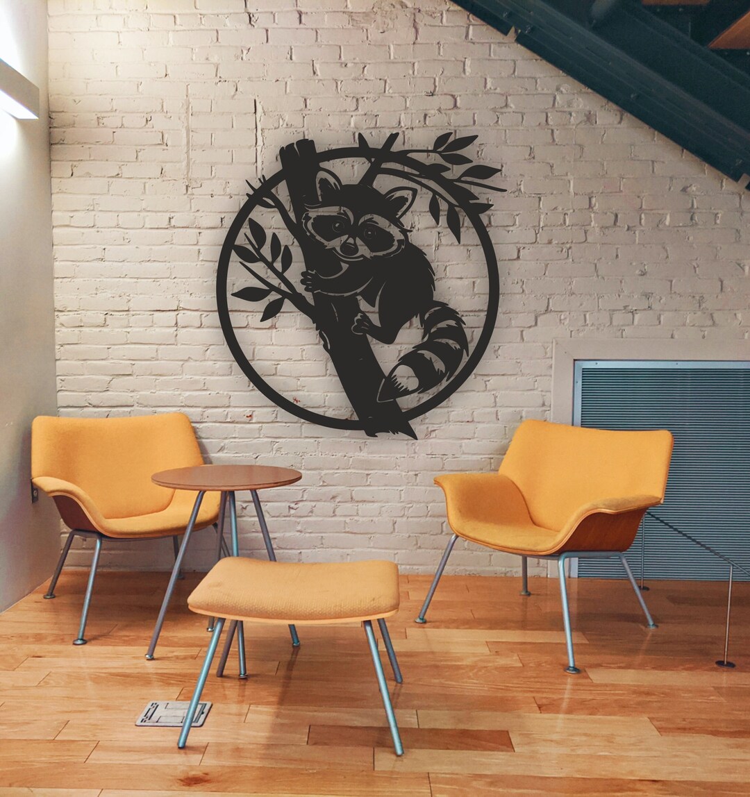 Metal Raccoon Wall Decor Metal Raccoon Wall Art Metal Wall Decor Metal ...