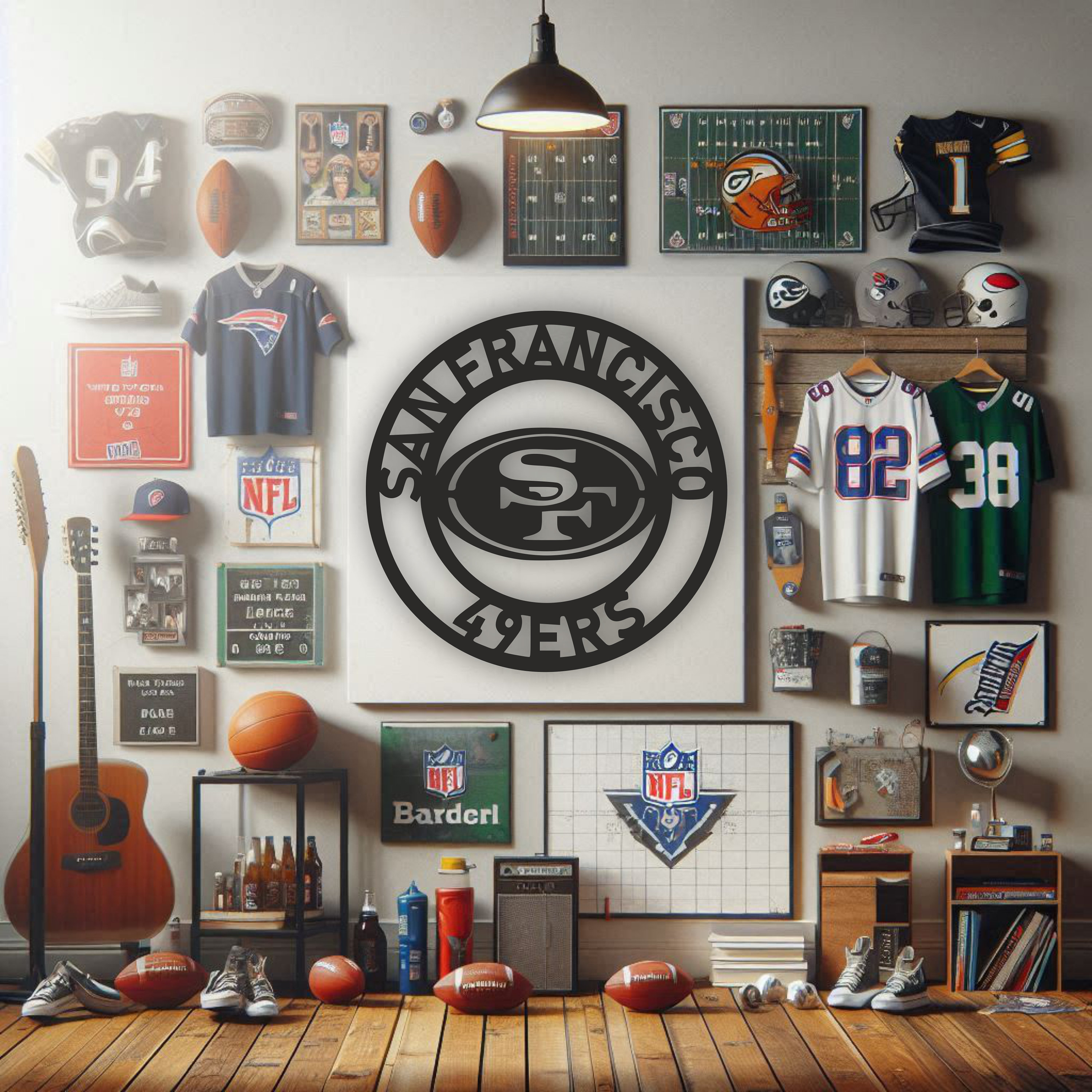 Metal American Football Team Wall Decor Metal American Football Team ...