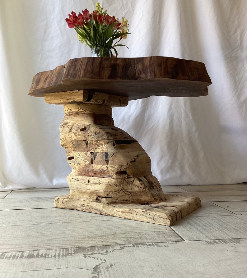 Side Table With Live Edge Walnut - Etsy