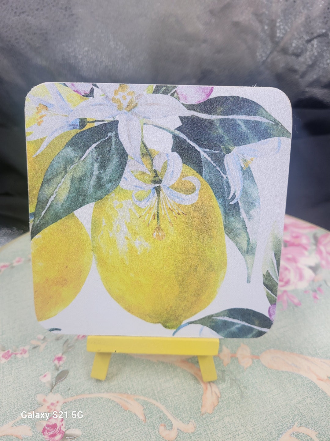 Wood Lemon Plaque 5x5 Comes With an Easel and Free Shipping riser Not ...