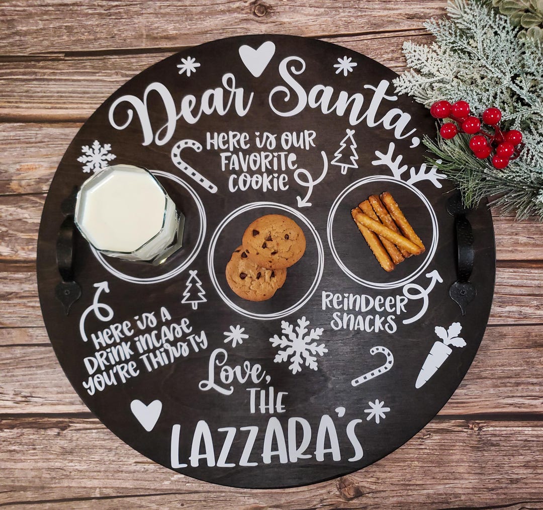 Custom Santa Cookie Plate, Christmas Eve Cookie Tray, Santa Cookie and ...