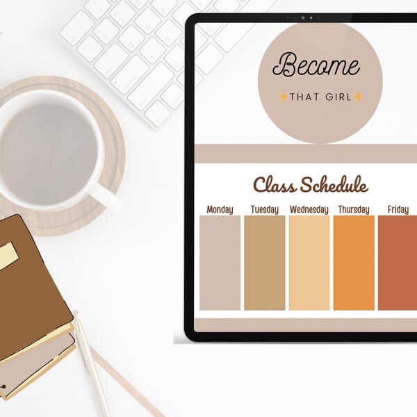 Class Schedule Template Aesthetic - Etsy