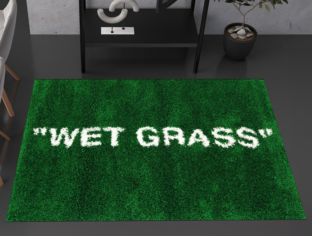 Wet Grass Rug, Wet Grass Patterned Rug, Vibrant High Quality Green ...