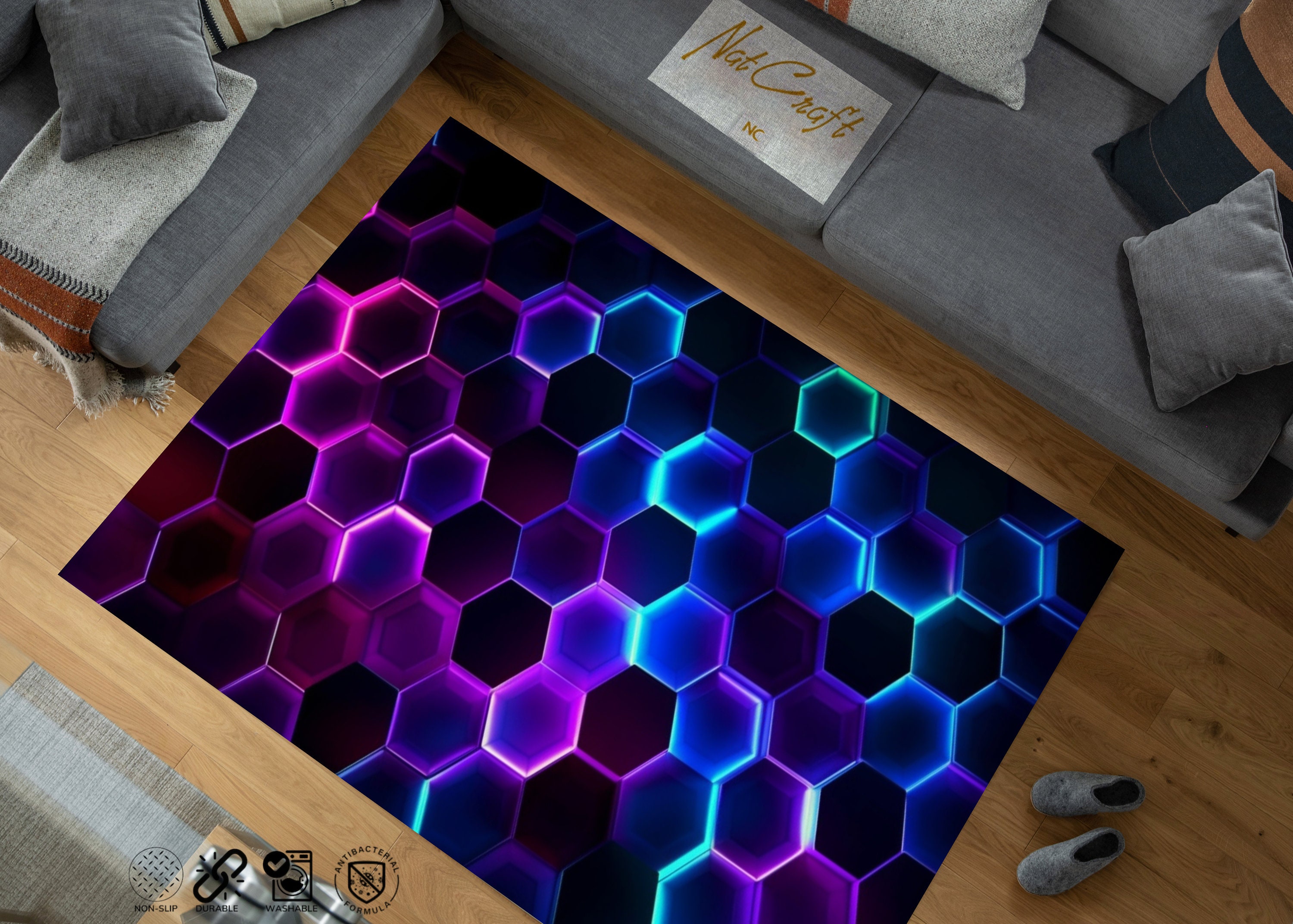 Neon Game Rug, Gaming Room Rug, Neon Game Controller, Gaming, Room ...