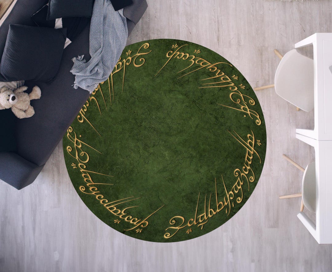 Lord of the Rings Rug, Lord of the Rings, Gold Ring Rug, the Lord of ...