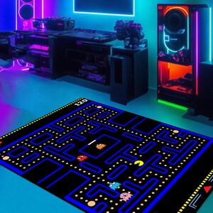 Video Game Rug, Gamer Rug, Atari Rug, Neon Game Rug, Retro Game Pattern ...