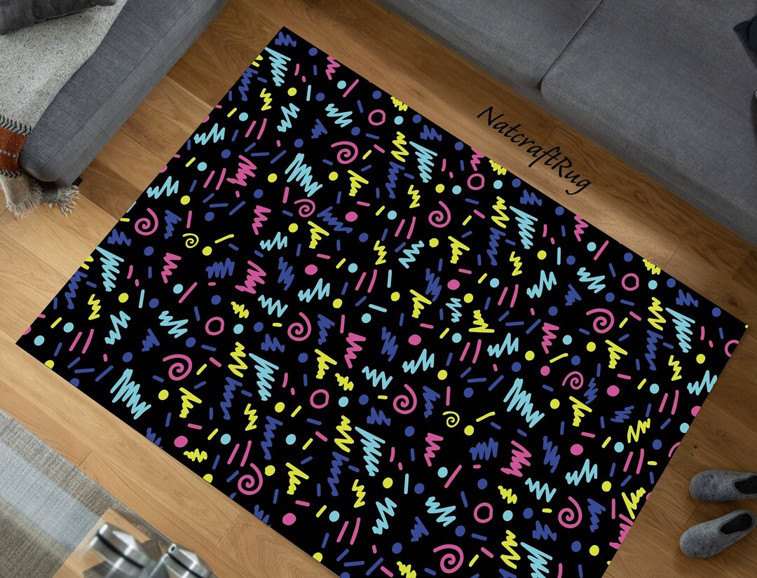 Bowling Alley Carpet, Arcade Rug, Game Room Rug, Arcade Decor, Abstract ...