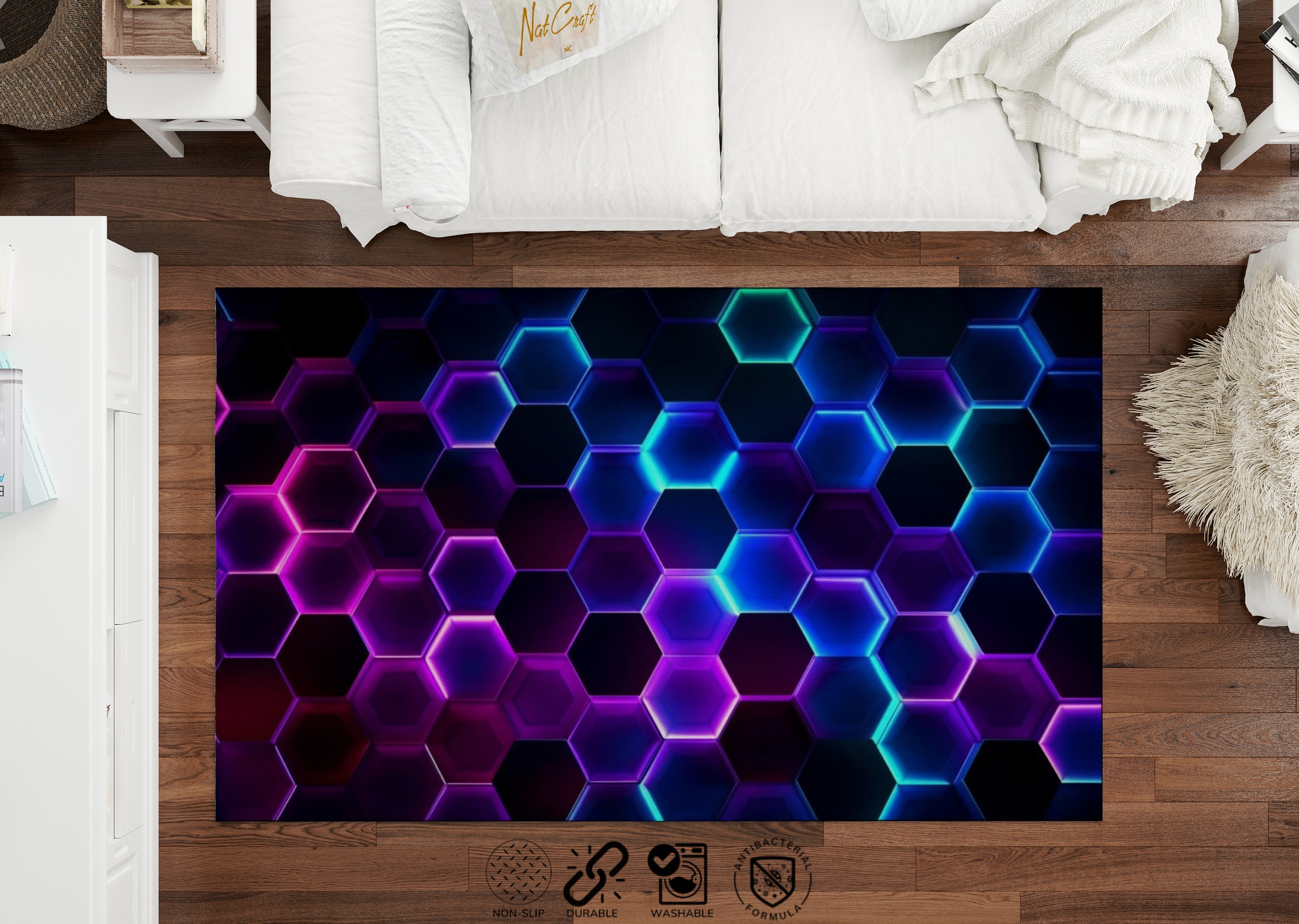 Neon Game Rug, Gaming Room Rug, Neon Game Controller, Gaming, Room ...