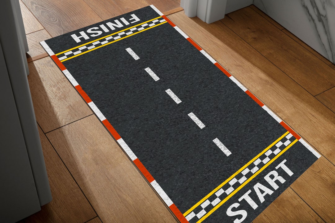 Racing Car Rug,race Track Rug, Race Track,start Line,finish Line ...