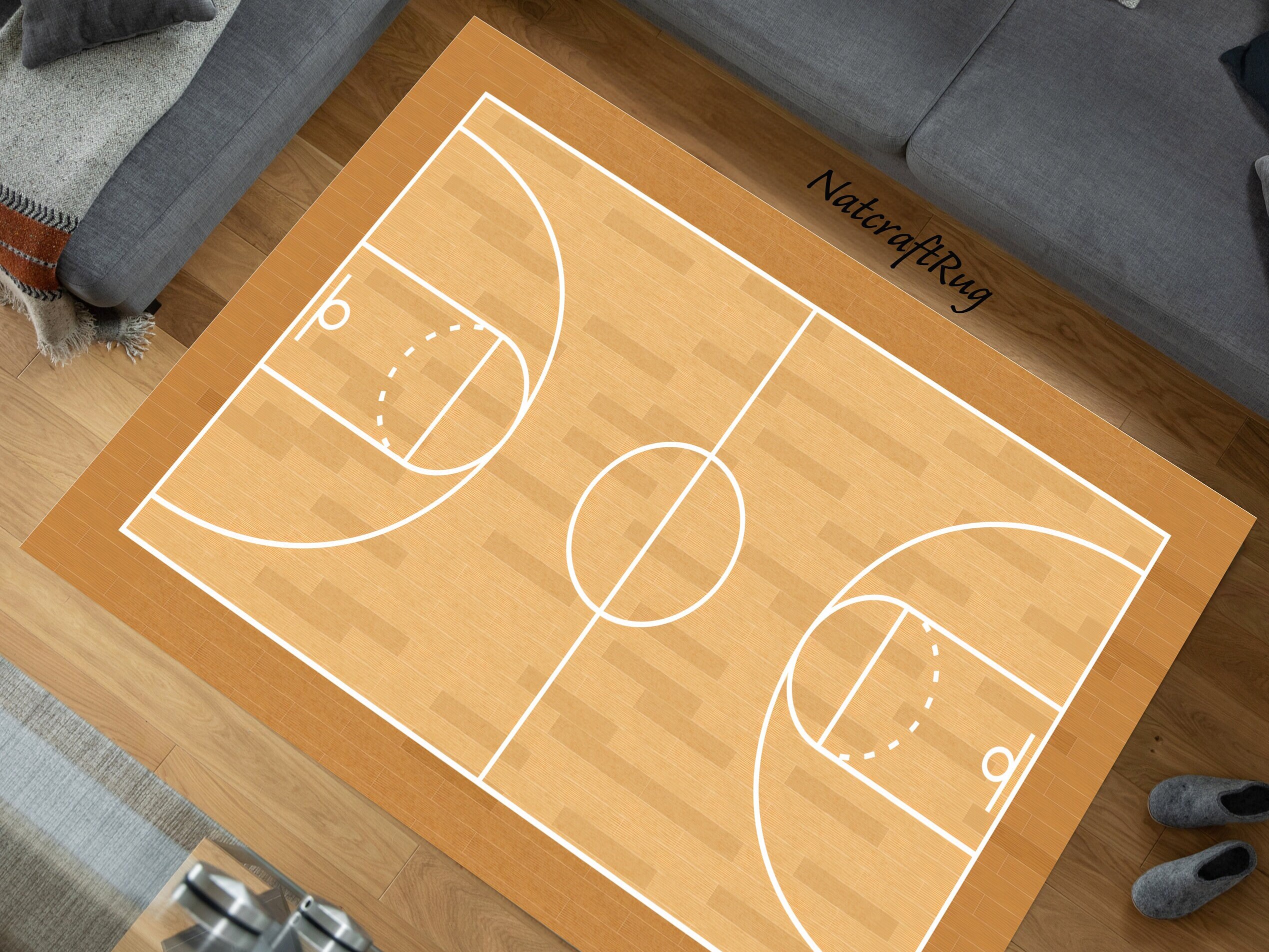 Basketball Court Rug, Basketball Rug, Sports Rug, Patterned Printing ...