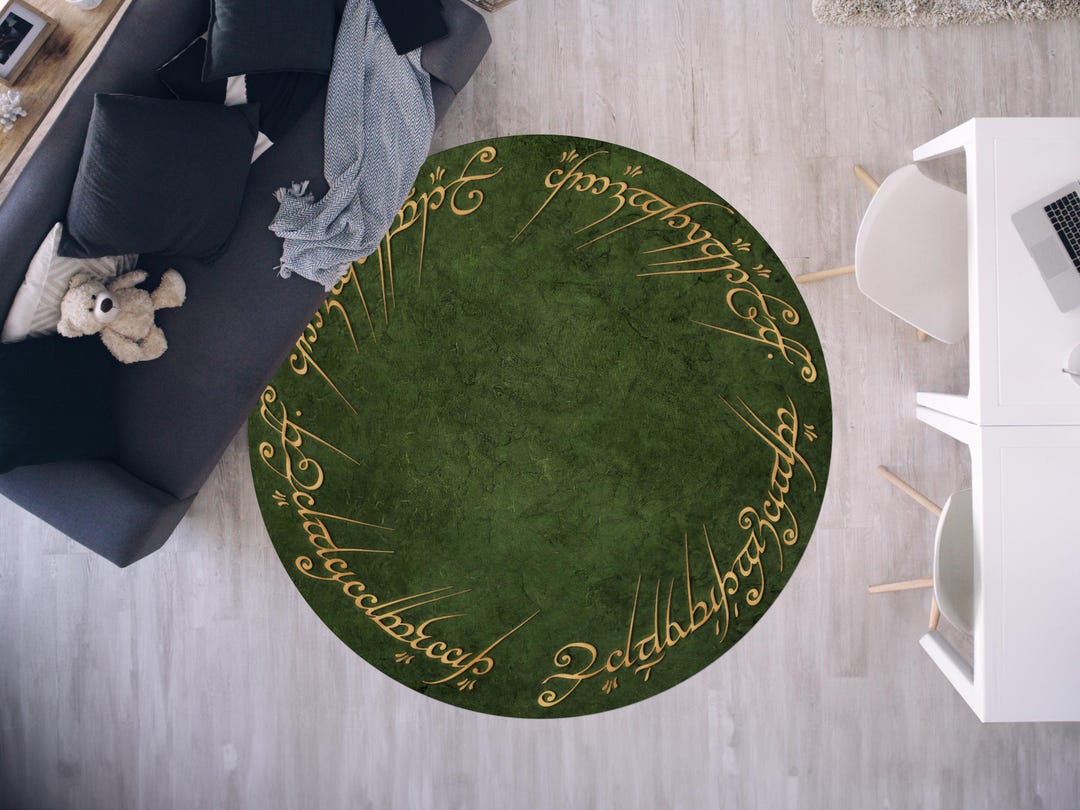 Lord of the Rings Rug, Lord of the Rings, Gold Ring Rug, the Lord of ...