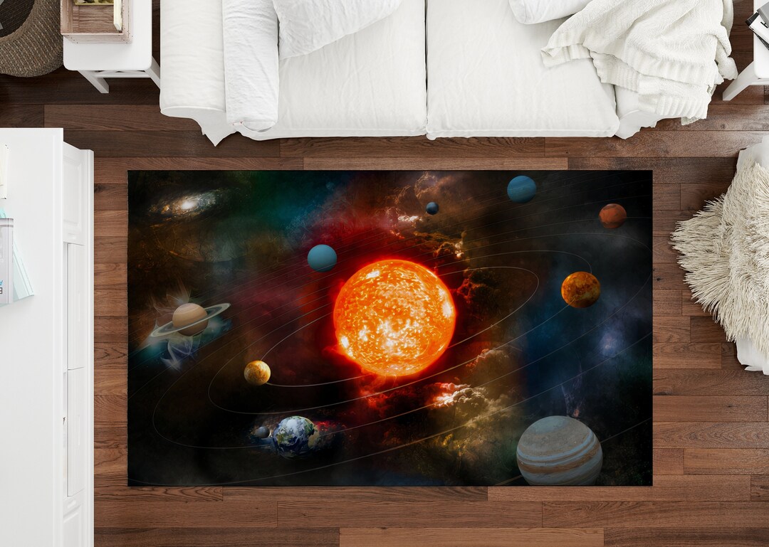 Space Rugs Planets Pattern Milky Way Rug Colorful Space - Etsy