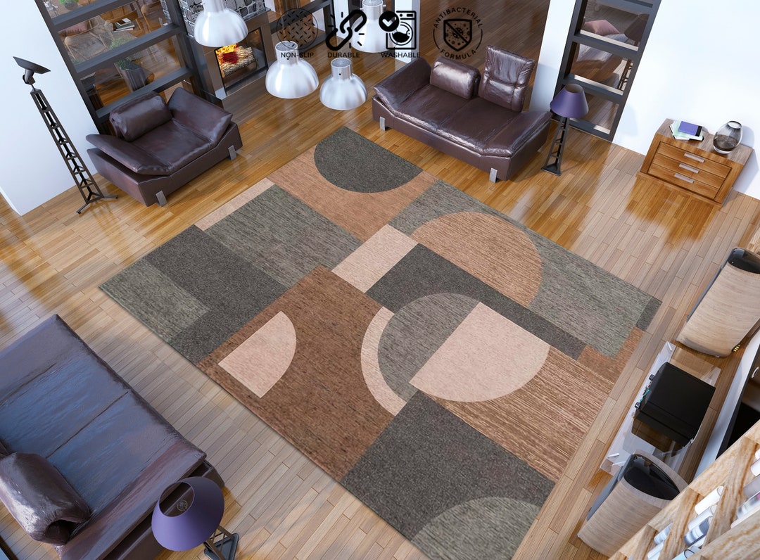 Mid Century Modern Art Rug, Retro 70s Area Rug, Retro Swirl Rug, Groovy ...