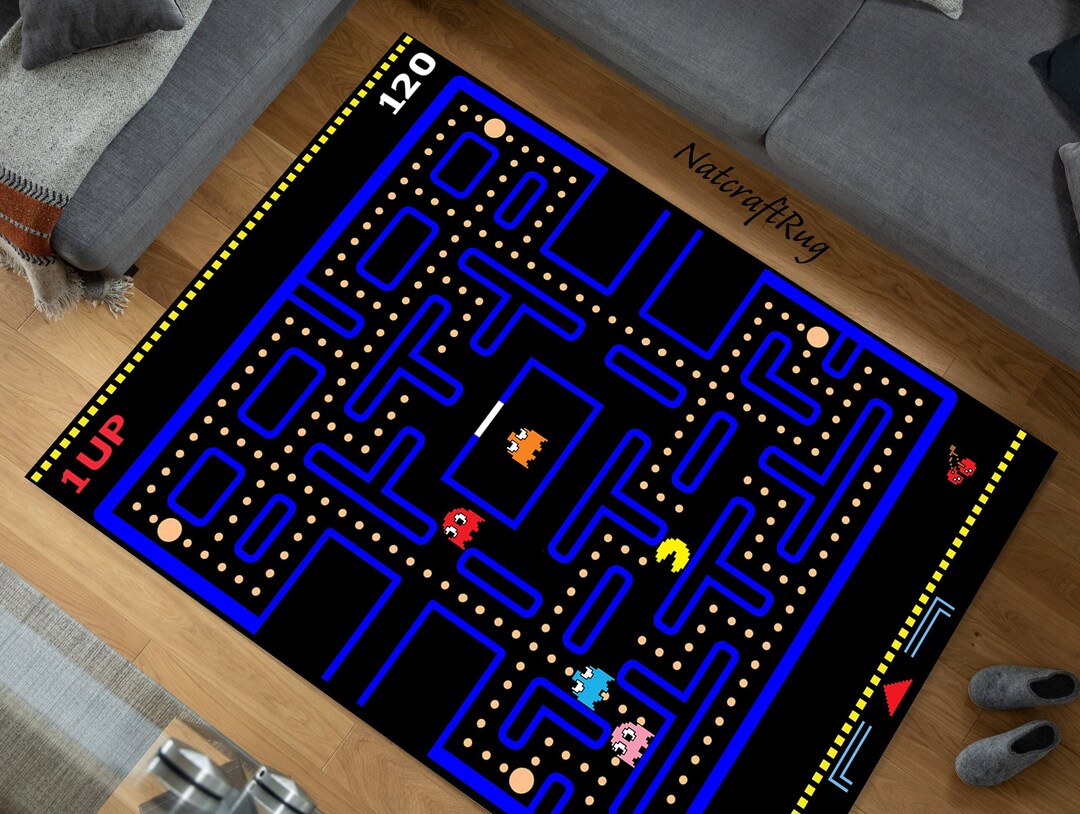 Video Game Rug, Gamer Rug, Atari Rug, Neon Game Rug, Retro Game Pattern ...