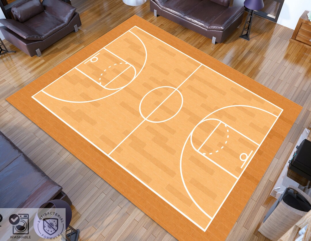 Basketball Court Rug, Basketball Rug, Sports Rug, Patterned Printing ...