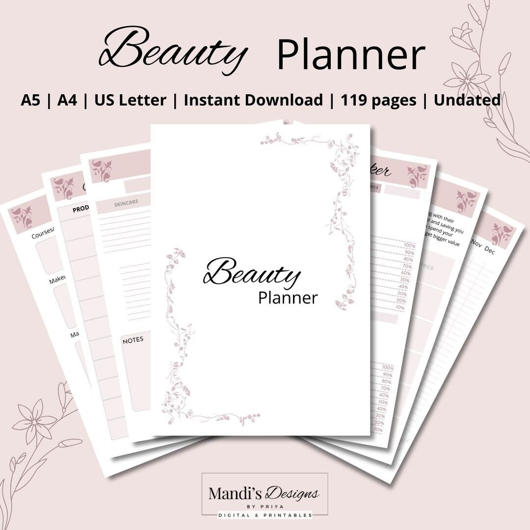 Beauty Planner | Skincare Planner | Glow up Planner | Makeup Planner ...