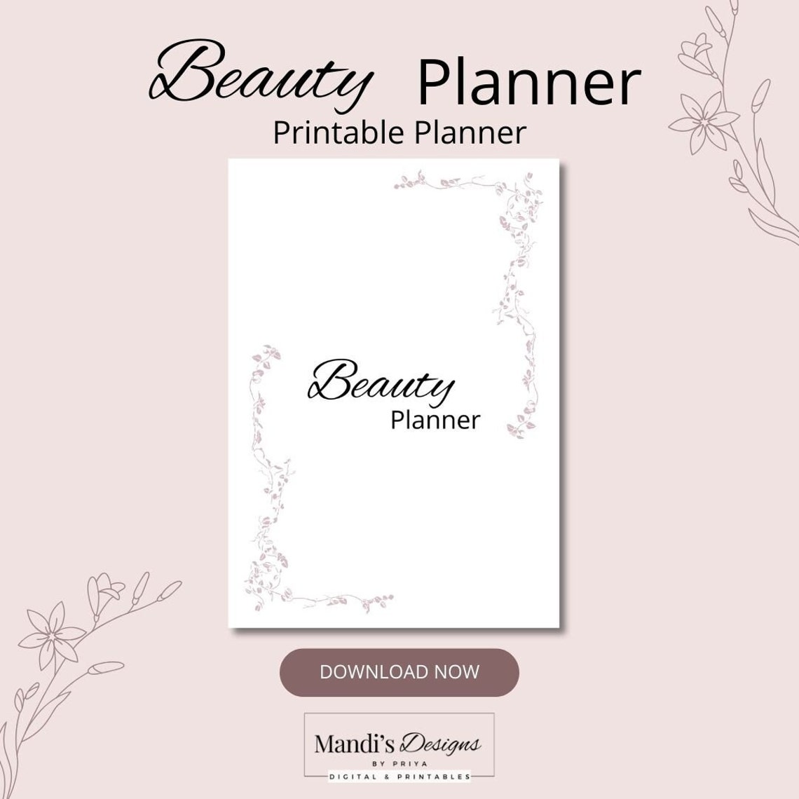 Beauty Planner Skincare Planner Glow up Planner Makeup Planner Beauty ...