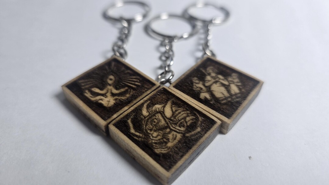 The Oni Keychains Handcrafted Wooden Set dead by Daylight Inspired - Etsy