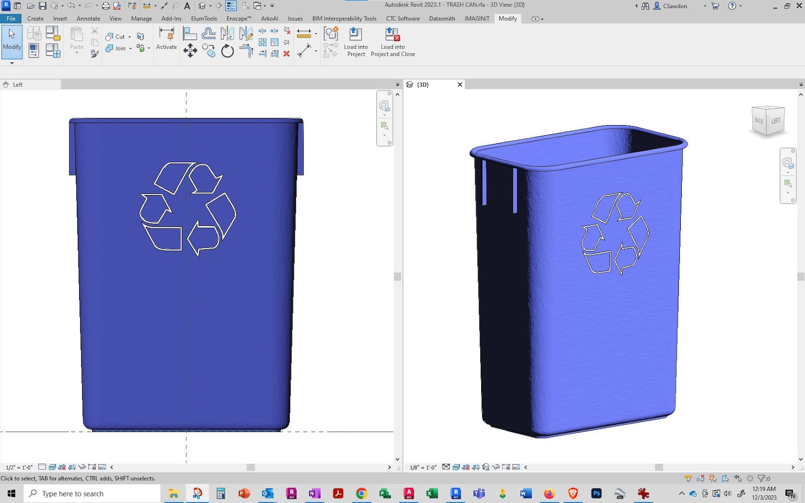 Revit Recycle Bin / Trash Can - Etsy
