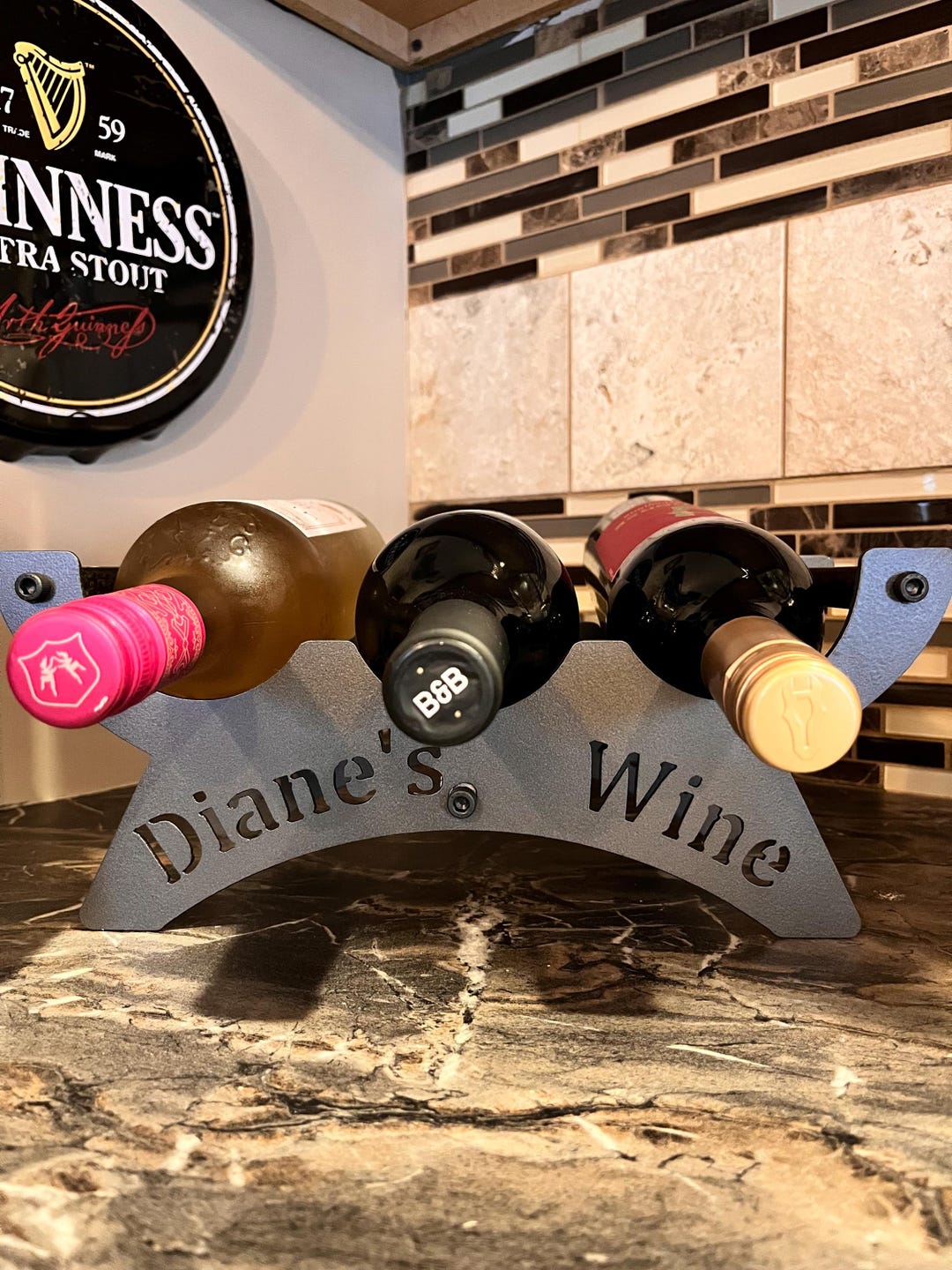Personalized Wine Rack Bottle Holder Gift for Mom Dad Grandma for ...