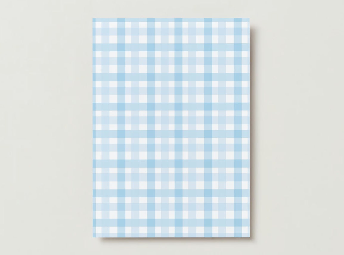 Blue Gingham Birthday Invitation, Editable Template (digital Download ...