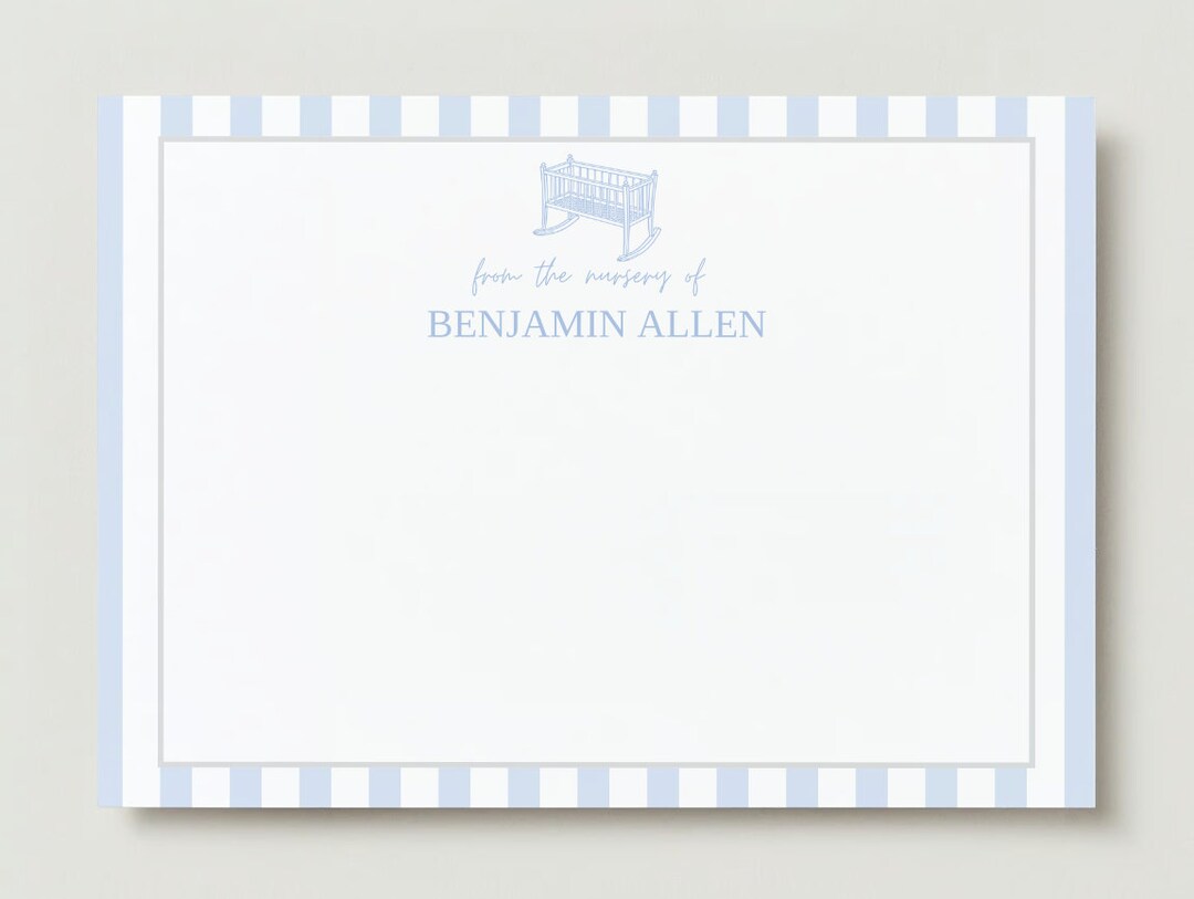 Baby Rocker Baby Shower Thank You Cards, From the Nursery of Note Cards ...