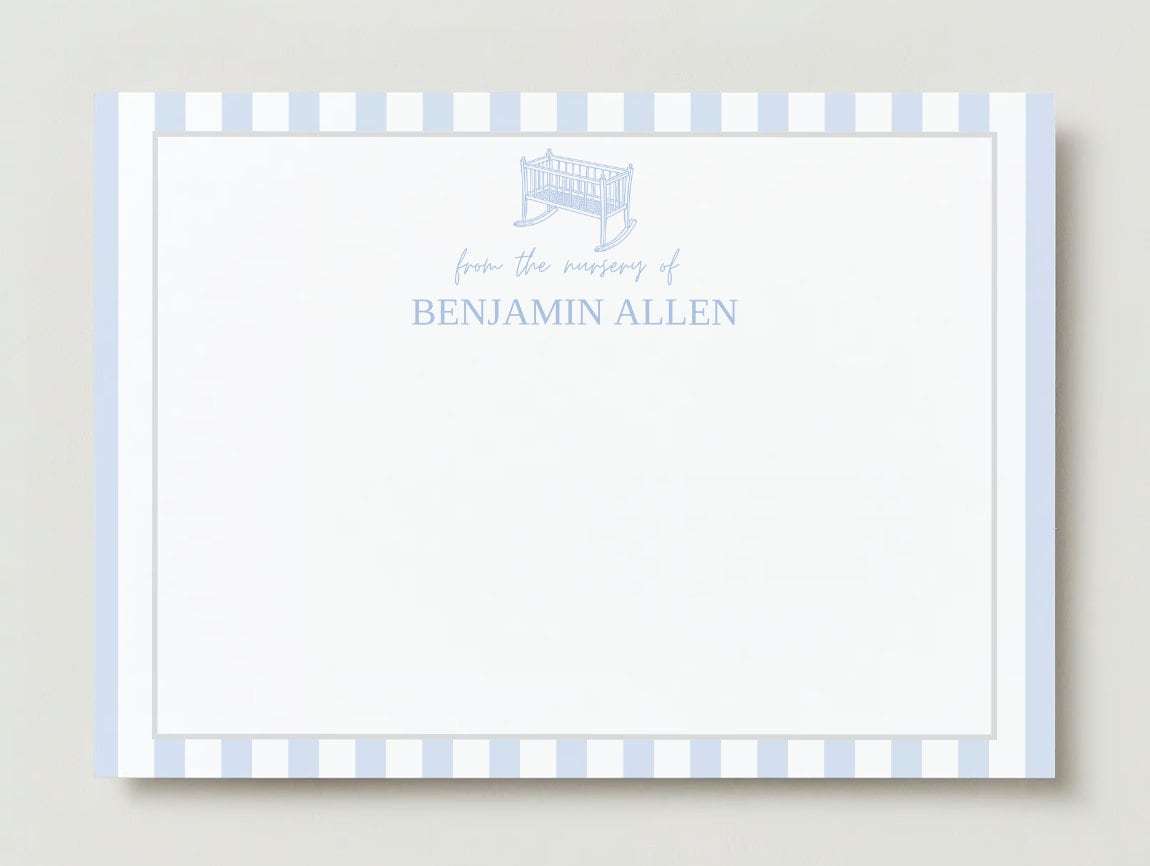 Baby Rocker Baby Shower Thank You Cards, From the Nursery of Note Cards ...