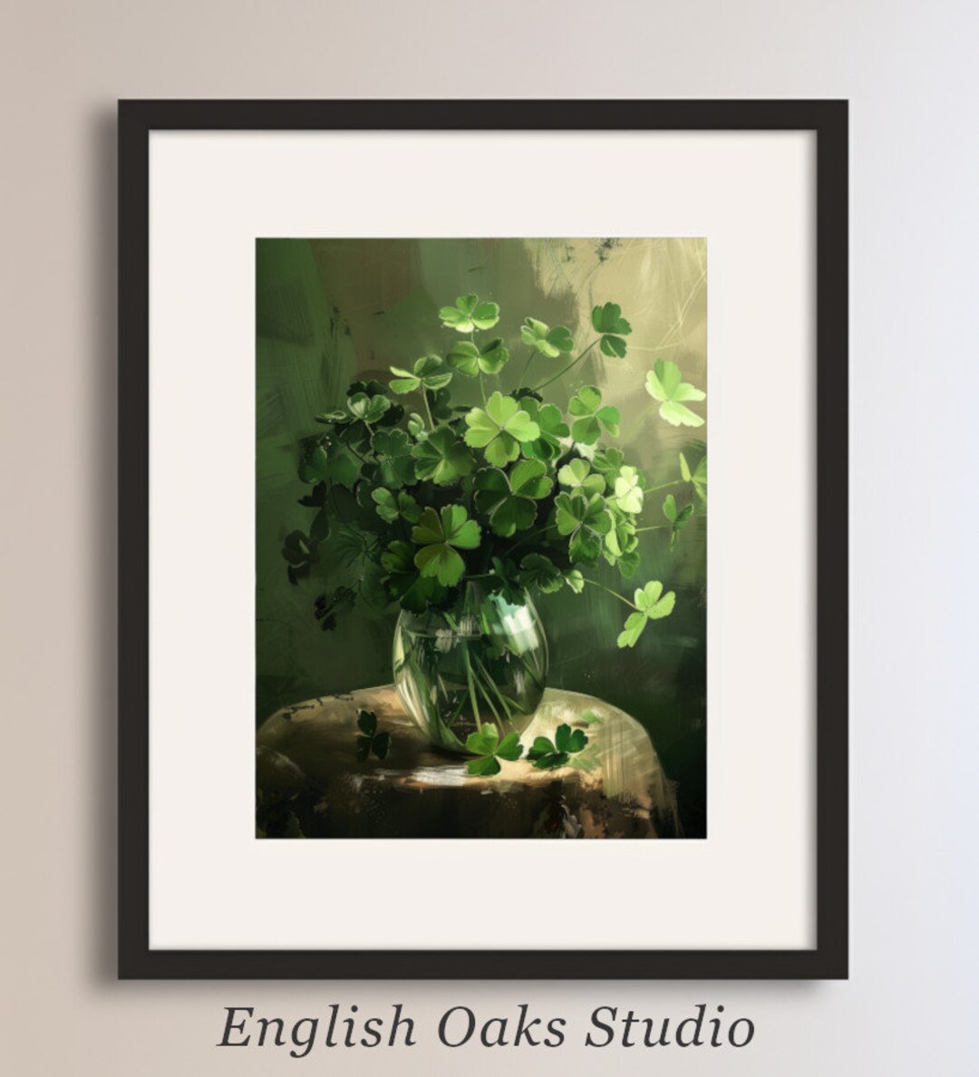 St. Patrick's Day Shamrock Bouquet Print: Irish Charm Art - Etsy