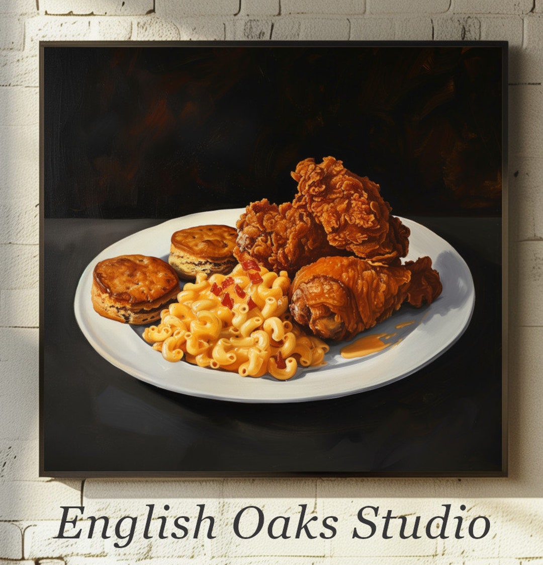 Vintage Farmhouse Southern Food on a White Plate Kitchen Still Life ...