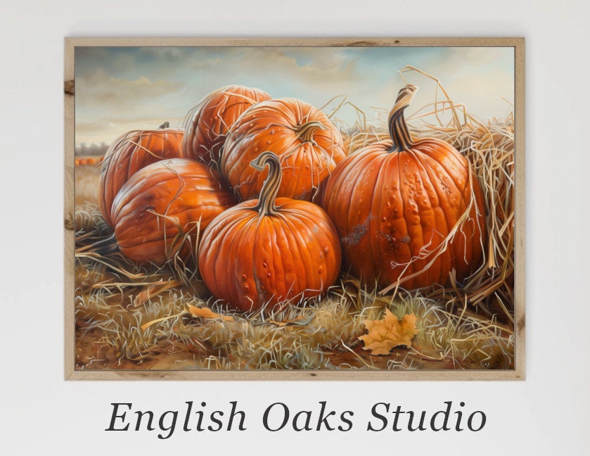 Rustic Moody Pumpkin Patch Painting | Halloween Pumpkins Still Like ...