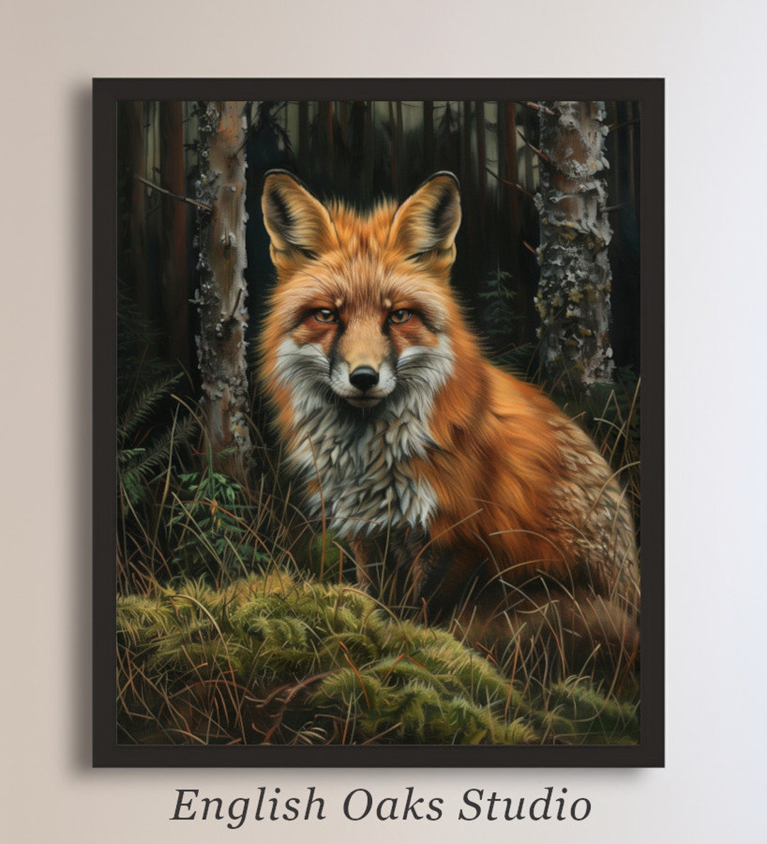 Dark Goth Moody Fox Nature Print | Forest Moody Vintage Cottagecore ...