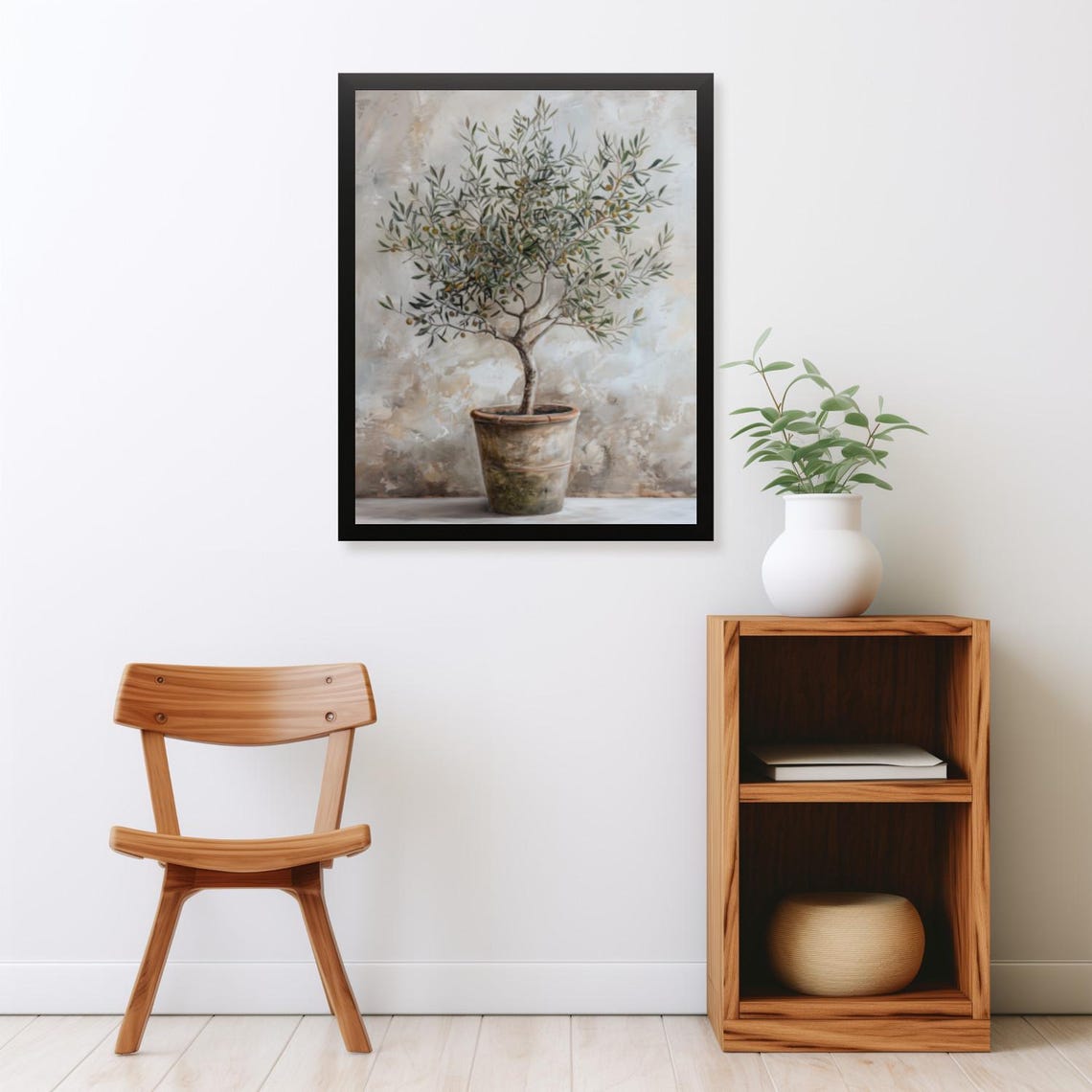 Vintage Olive Tree Painting: Rustic Farmhouse Kitchen Wall Art Print - Etsy