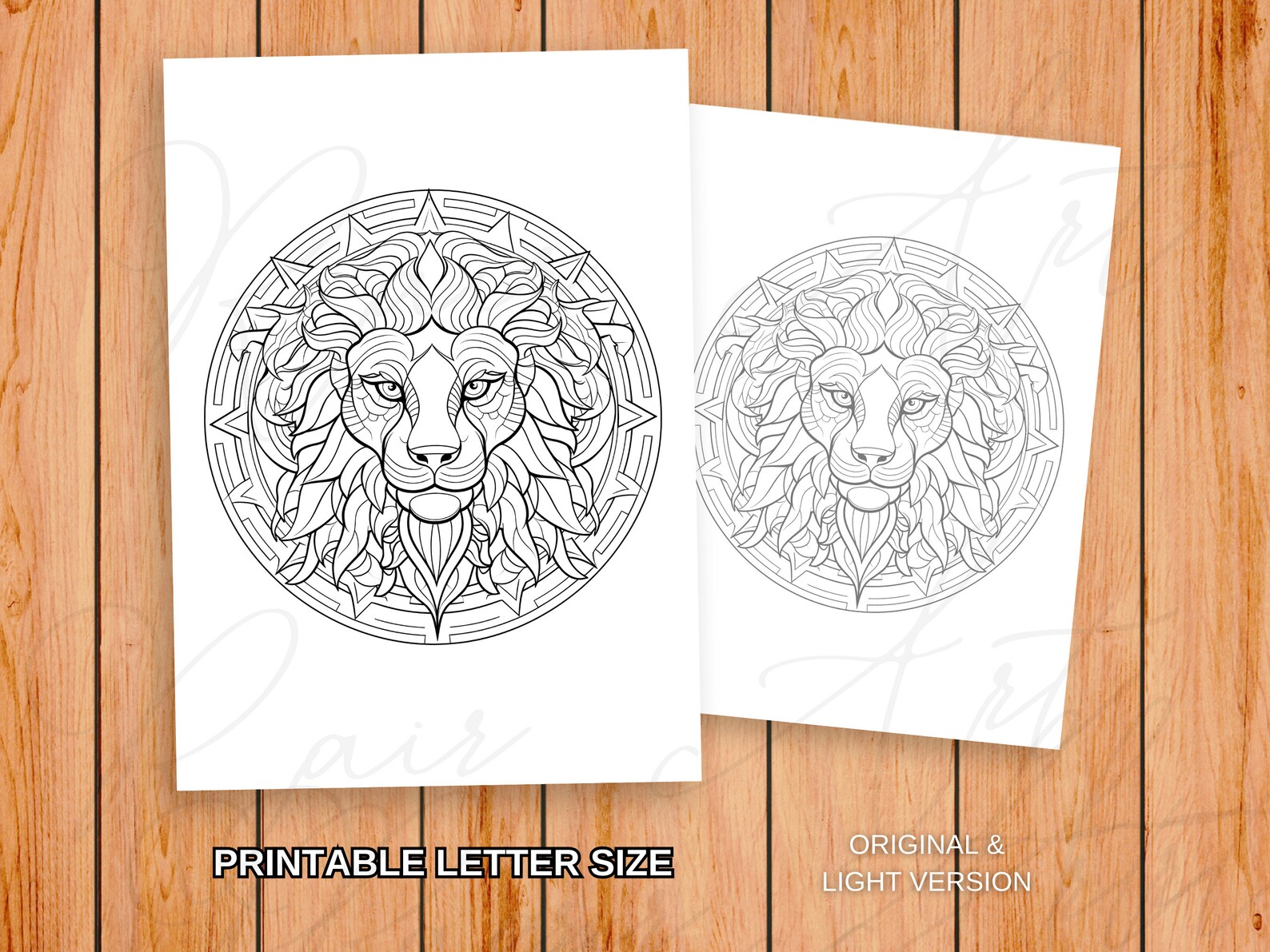 Lion Mandala Coloring Book: 30 Grayscale Coloring Pages for Kids and ...