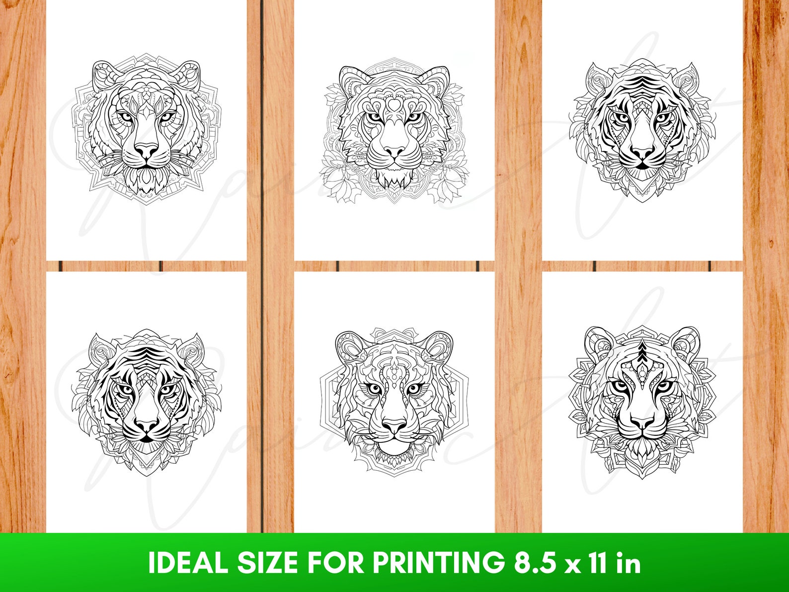 Tiger Mandala Coloring Book, 30 Coloring Pages Fo Kids and Adults ...