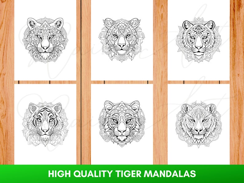 Tiger Mandala Coloring Book, 30 Coloring Pages Fo Kids and Adults ...