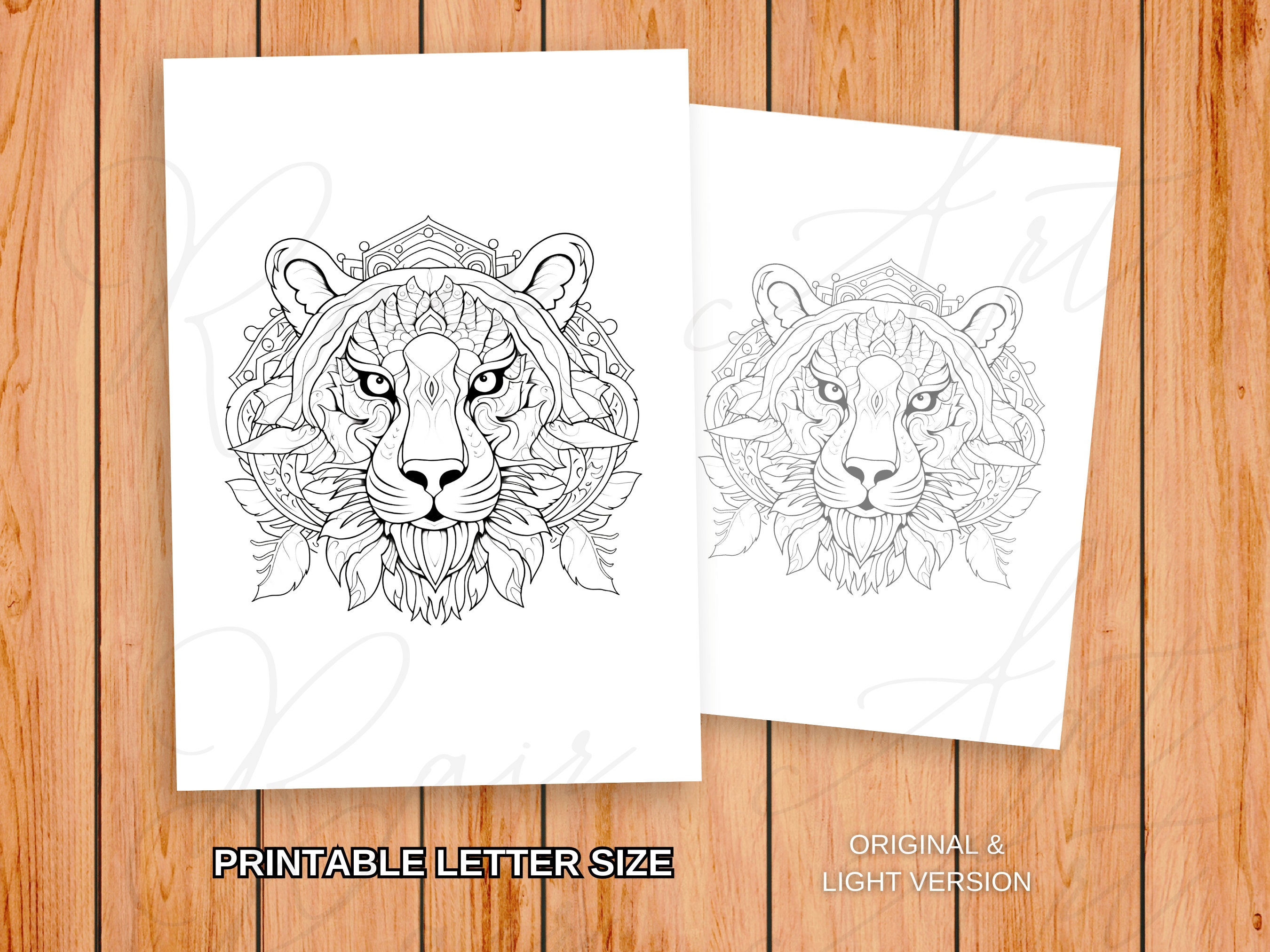 Tiger Mandala Coloring Book, 30 Coloring Pages Fo Kids and Adults ...