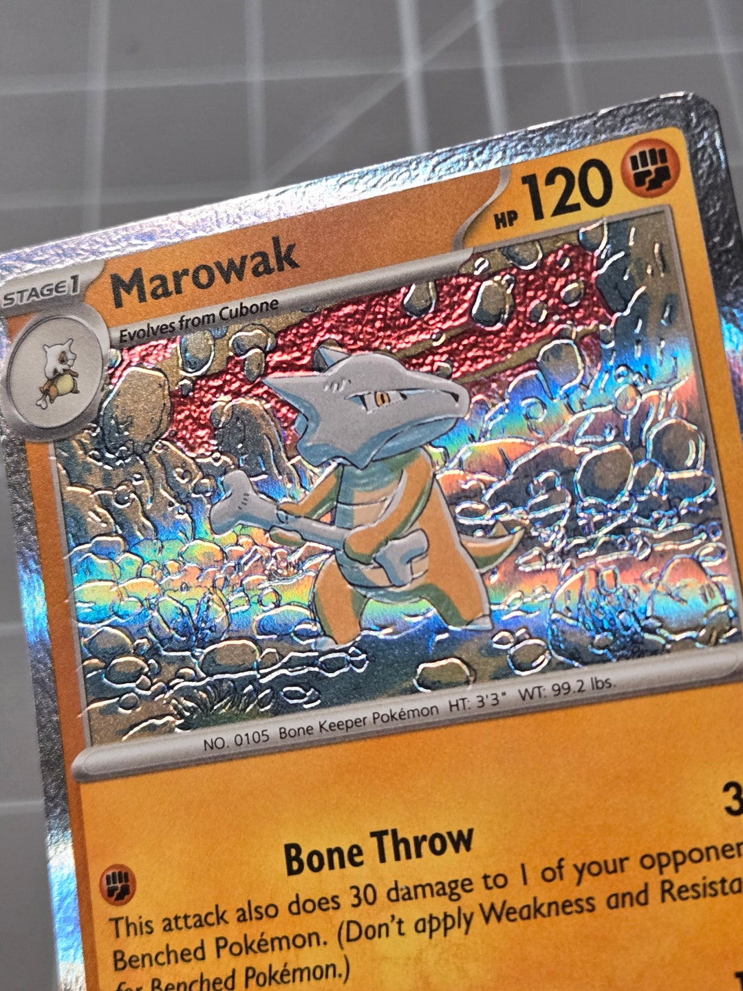 Etched Pokemon Card Custom Texture Art Pop Unique Marowak - Etsy