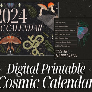 2024 Cosmic Calendar | Printable Landscape Horizontal - Etsy