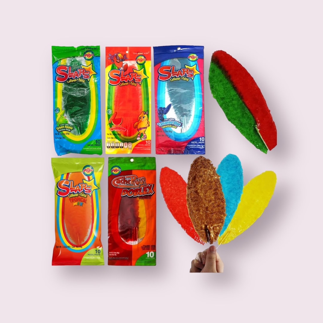 50 Pc Mexican Lollipops Slaps Assorted Flavor Sweet Picosita Spicy ...