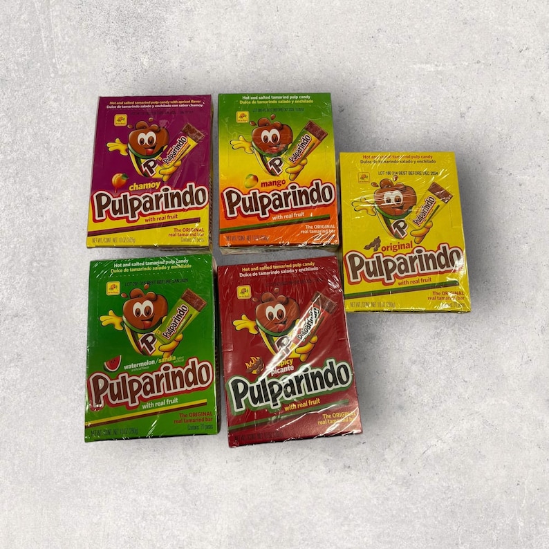 Pulparindo Tamarind Bars Assorted Flavors Mexican Chicle Candy 25 ...