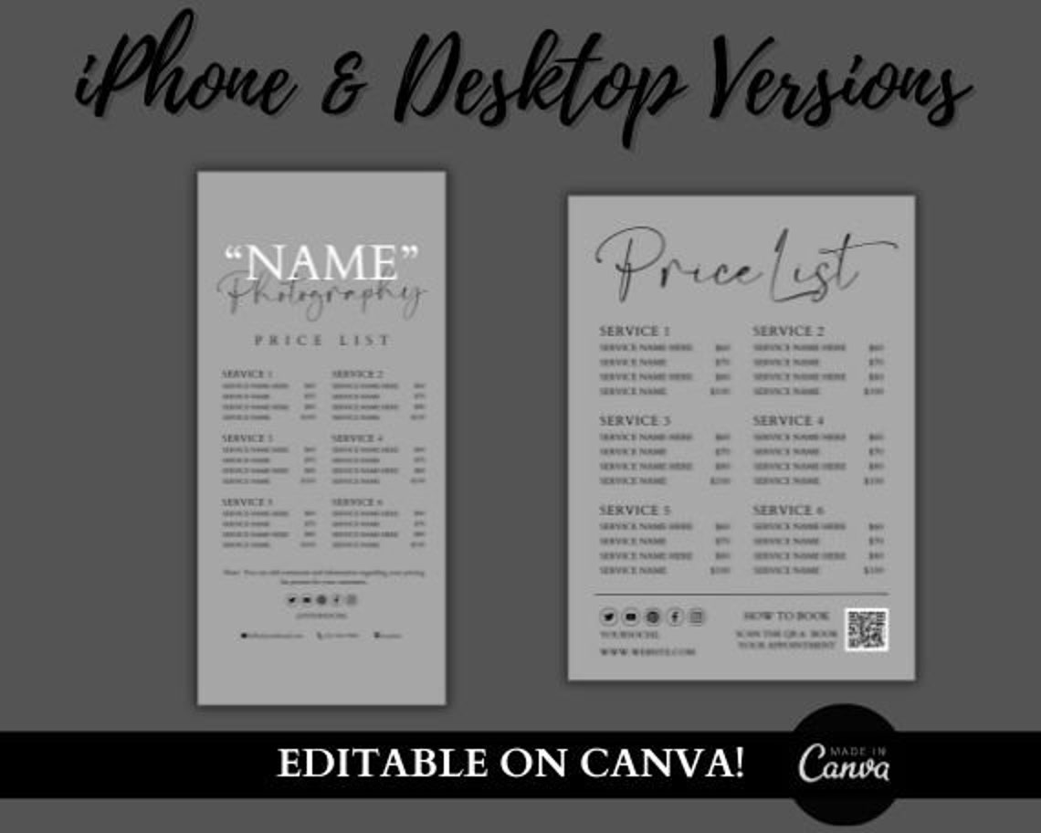 Price List, DIY Flyer Template Design, Price Sheet, Pricing Flyer ...