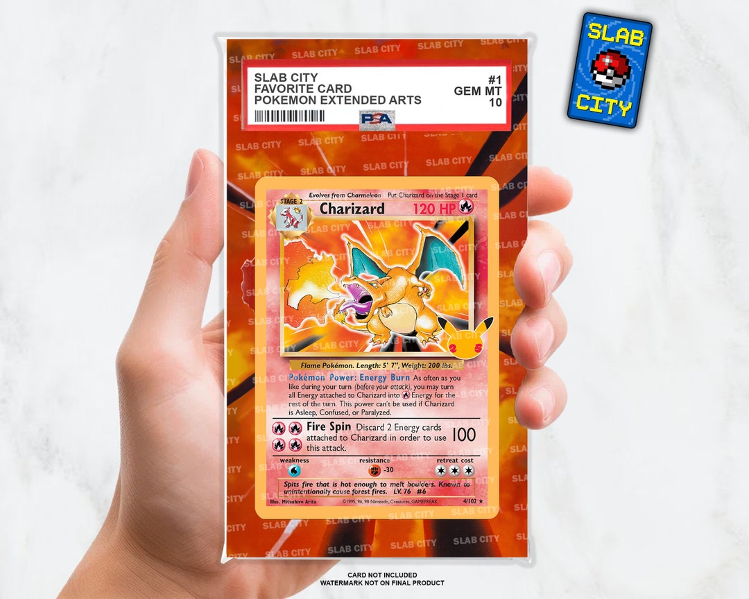 Charizard Base Set Custom Pokémon Extended Artwork Insert for PSA ...